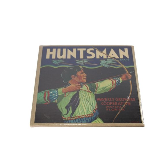 Art | Huntsman American Indian Fruit Crate Label Vintage Waverly Fl ...